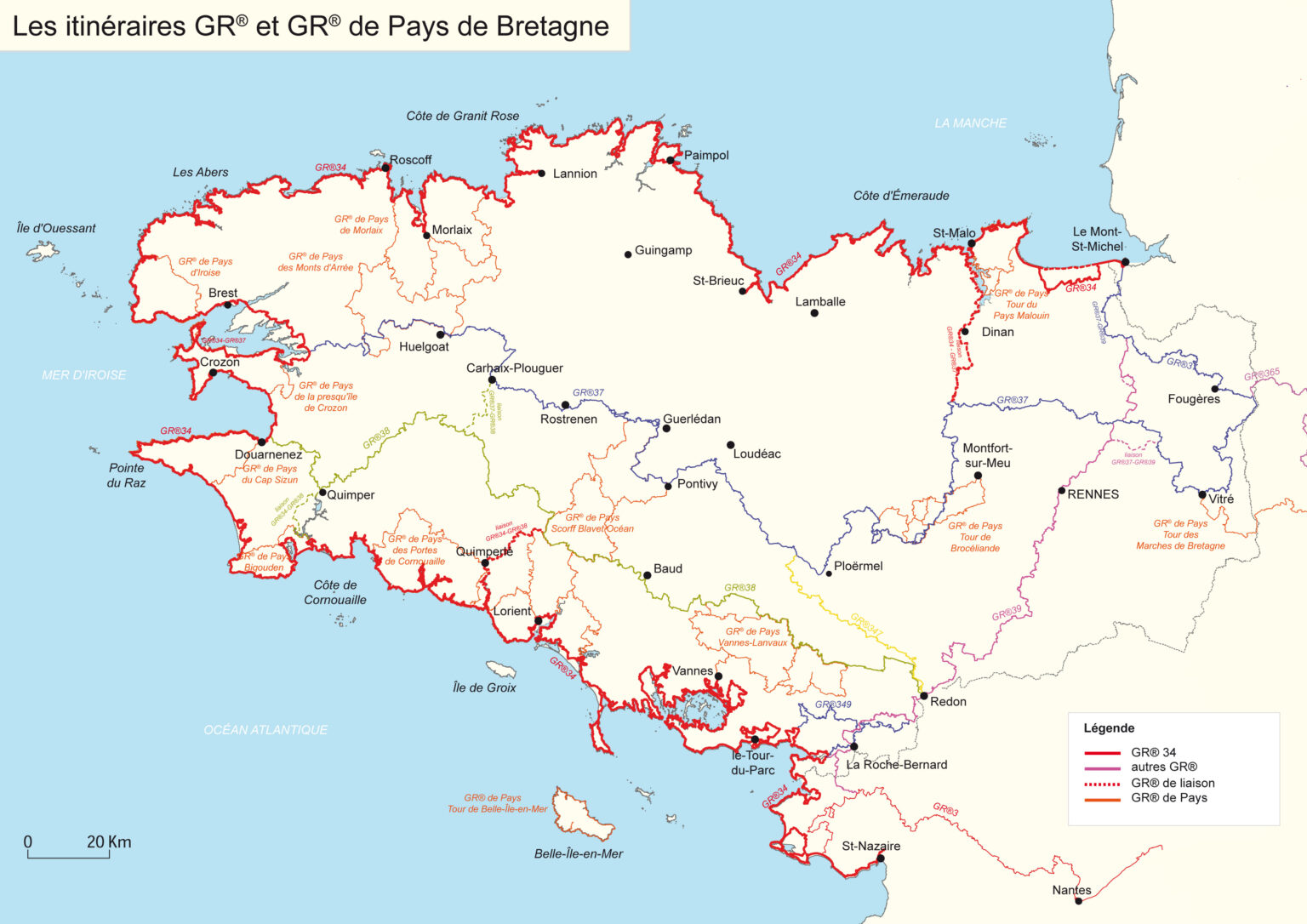 Les GR® et GR® de pays de Bretagne - Bretagne - FFRandonnée